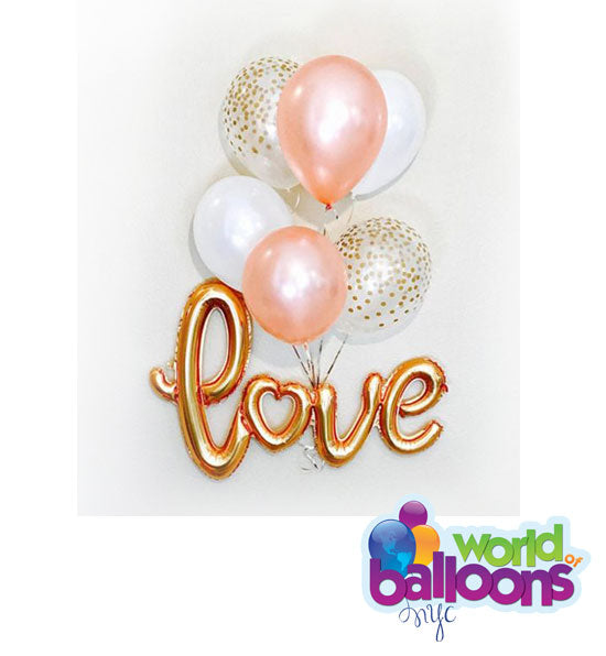 Confetti - Love Script Balloon Bouquet – WorldBalloonsNYC