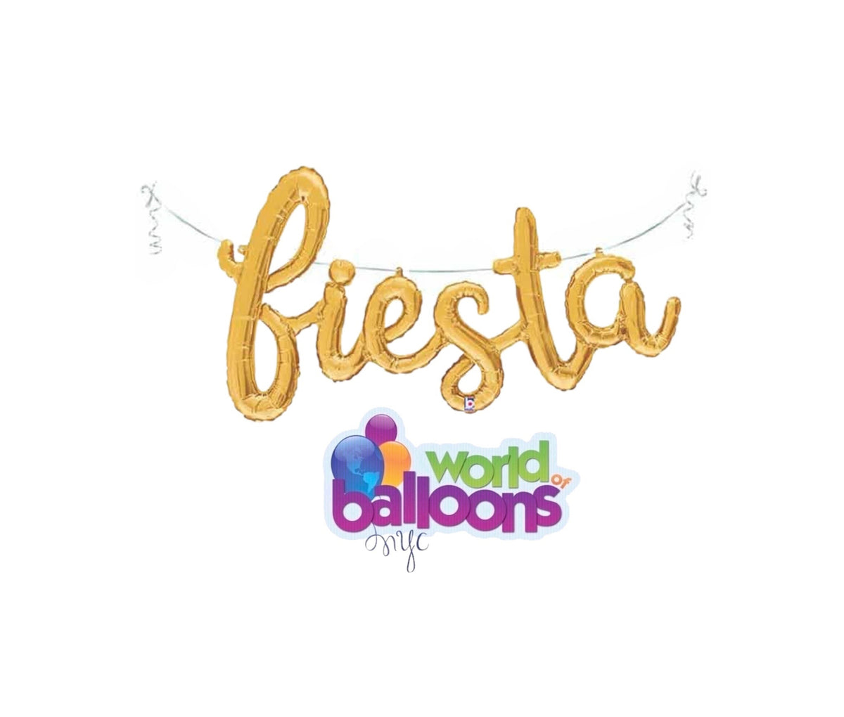 Fiesta Gold Cursive Script Banner – WorldBalloonsNYC